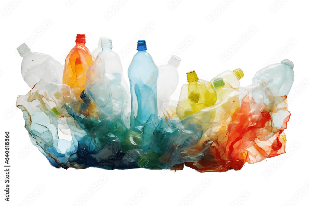 Plastic Bottle Waste Isolated on Transparent Background - Generative AI ...
