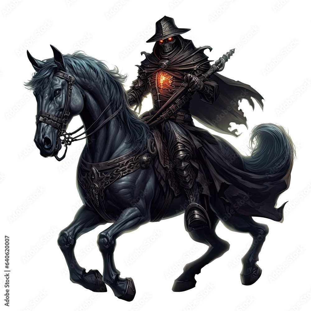 Headless horseman realistic illustration - Generative AI. Stock Photo ...