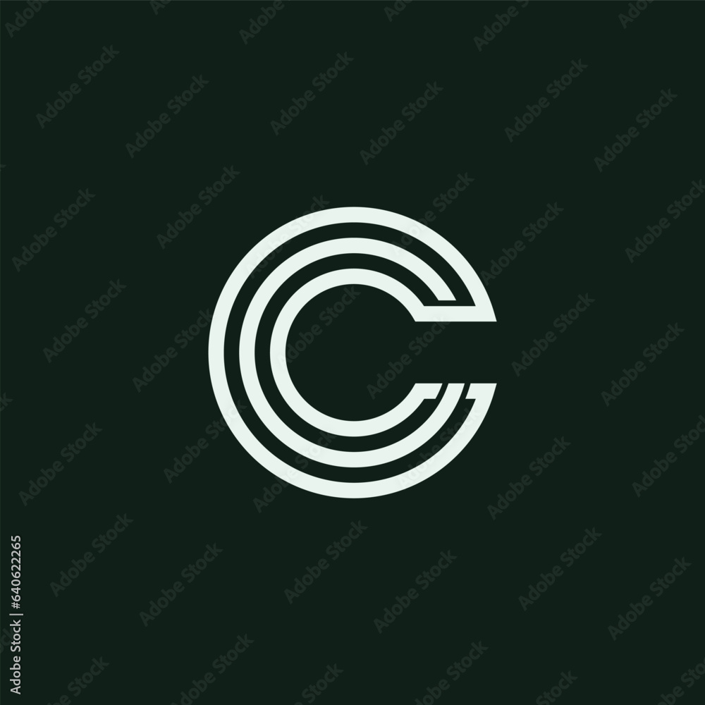 Letter C vector line logo design. Creative minimalism logotype icon ...