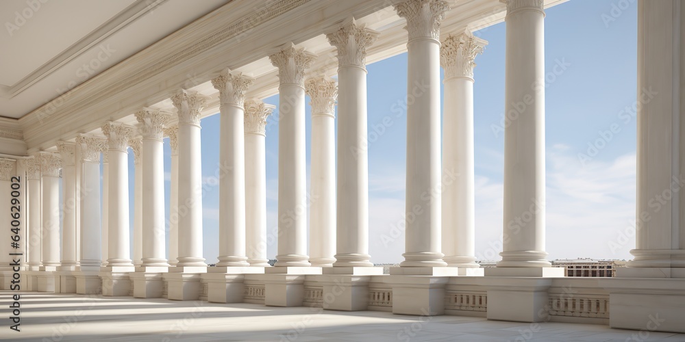 AI Generated. AI Generative. White collonade architecture landmark ...