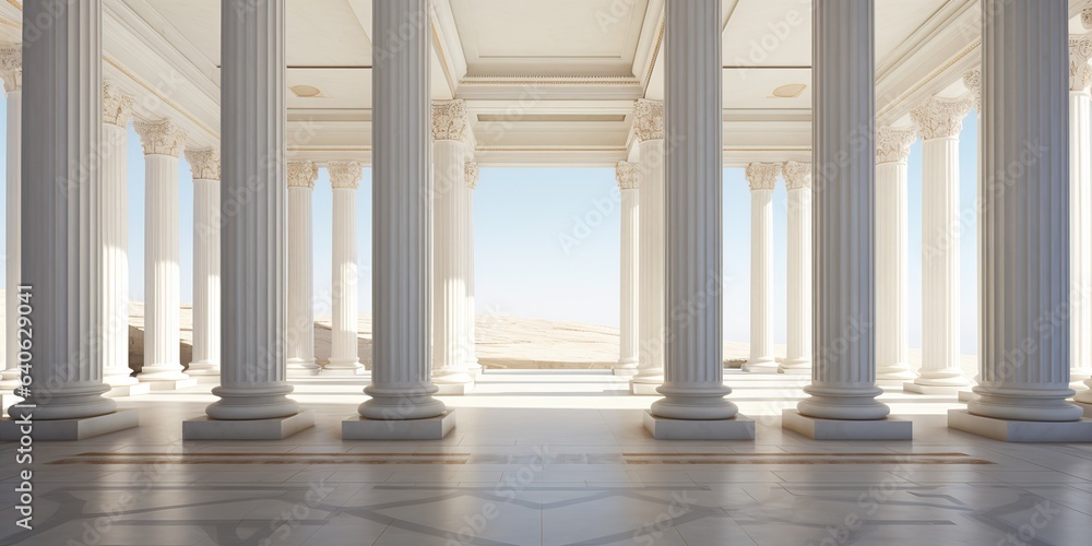 AI Generated. AI Generative. White collonade architecture landmark ...