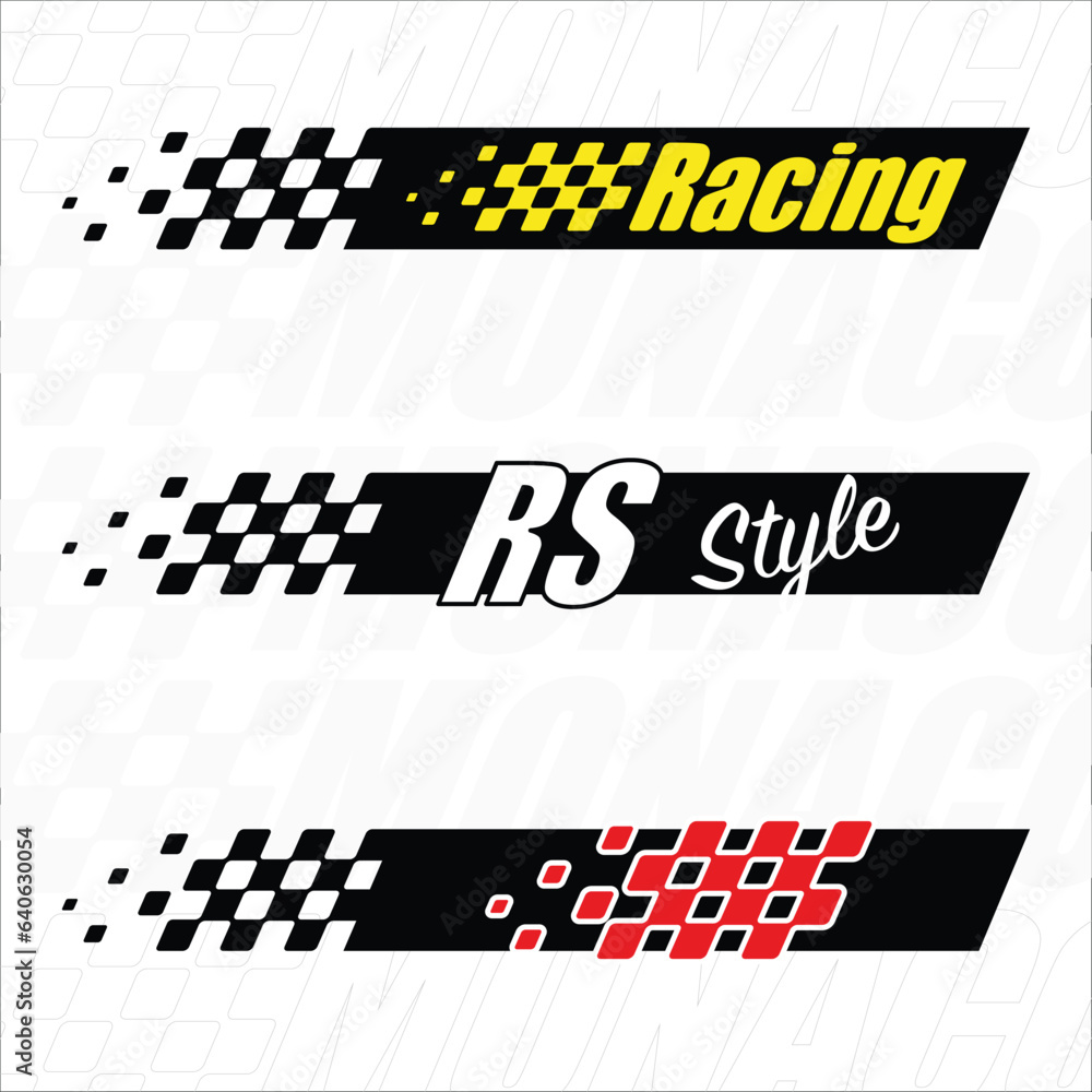 Vetor de Sport racing car stripe decal do Stock | Adobe Stock