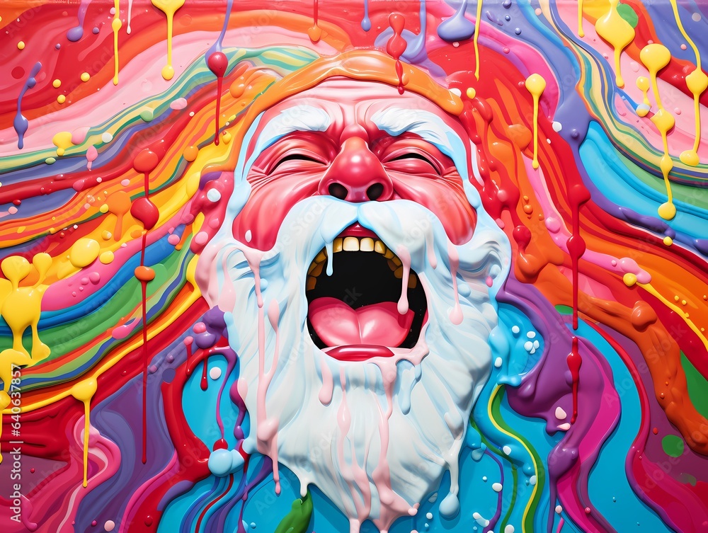 The iconic image of Santa Claus. In this scene, Santa's face is ...