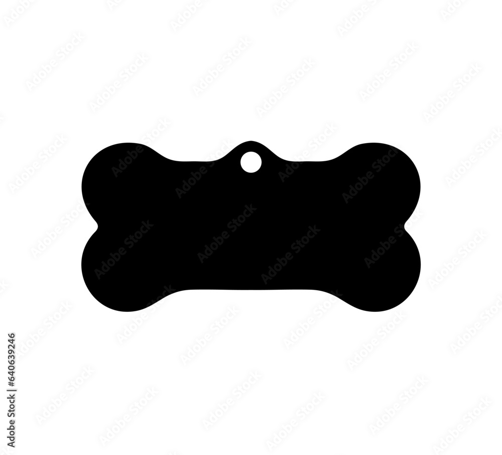 Vector isolated one single bone shape tag pendant blanc with hole ...