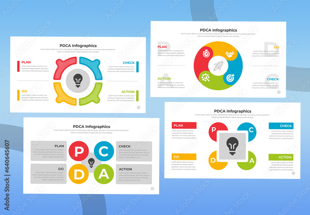 PDCA Infographics Template Stock Template | Adobe Stock