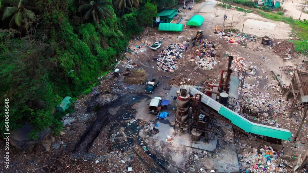 Waste Incineration from Above: Drone Unveils Planet Pollution. Aerial ...