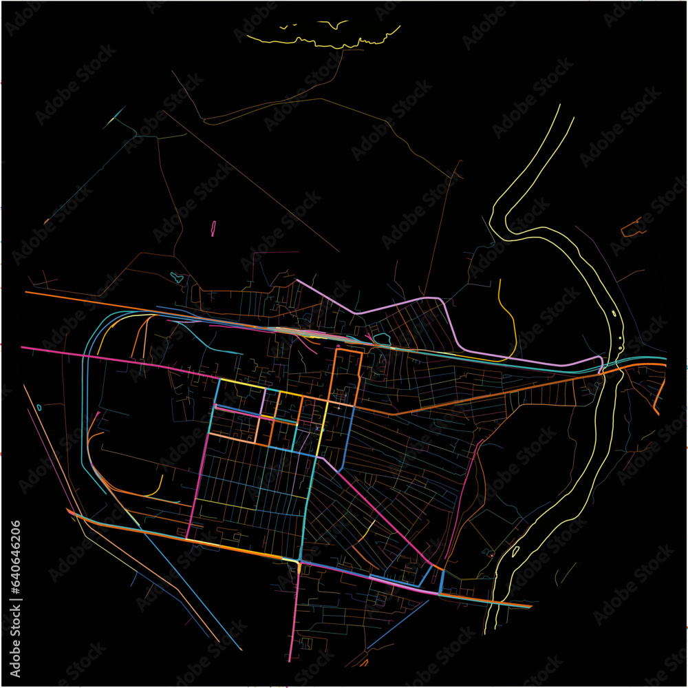 Colorful Map of Yevlakh with all major and minor roads. Stock Vector ...