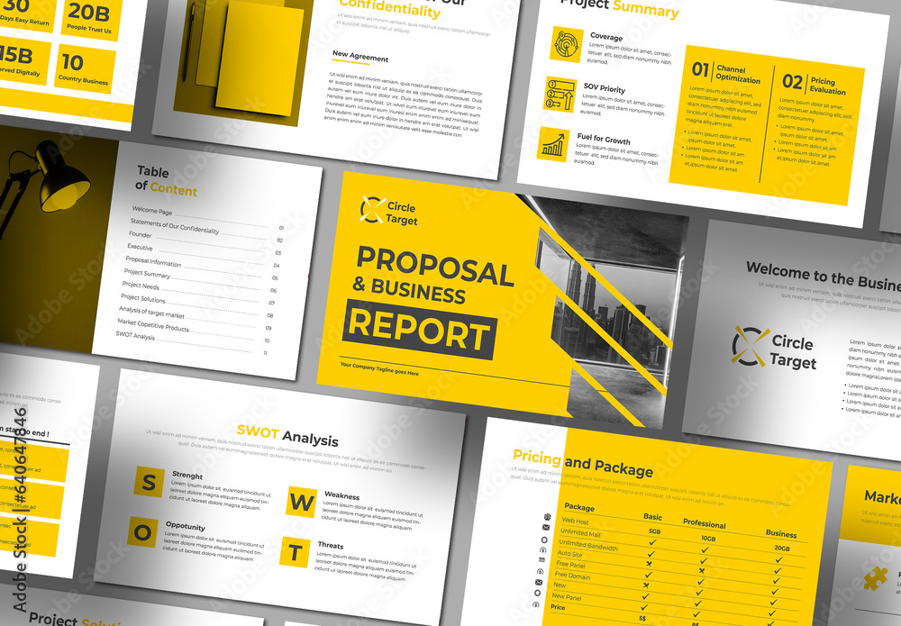 Business Report Presentation Stock Template | Adobe Stock
