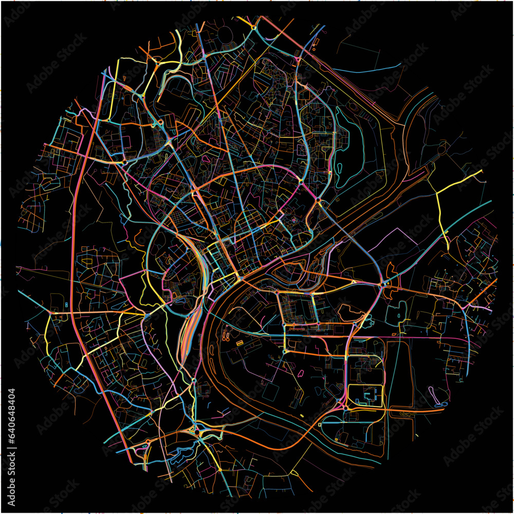 Vetor de Colorful Map of Chalon-sur-Saone, Saône-et-Loire with all ...