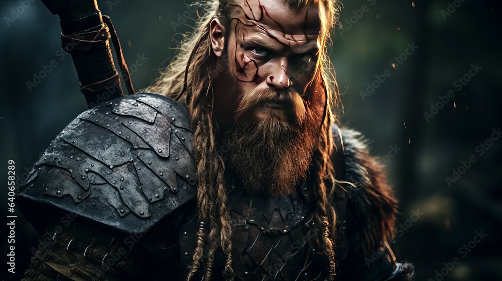 This historical photo shows a crazy Viking with a tattoo on his skin, a ...