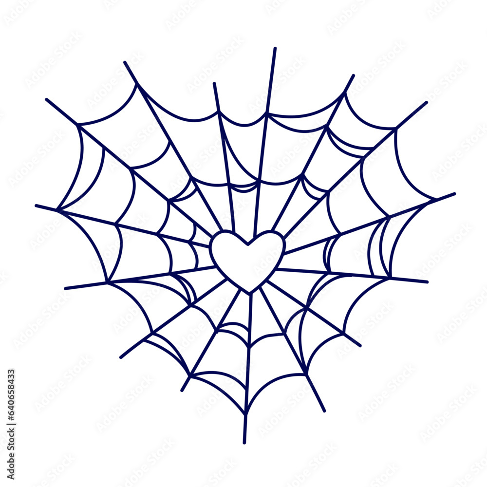 heart shaped spider web logo icon flat vector illustration logo icon ...