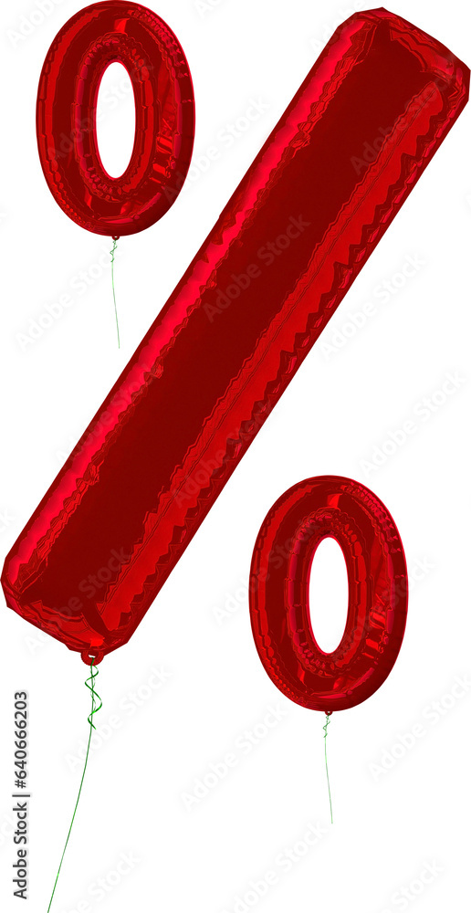 Digital png illustration of percent symbol red balloons on transparent ...