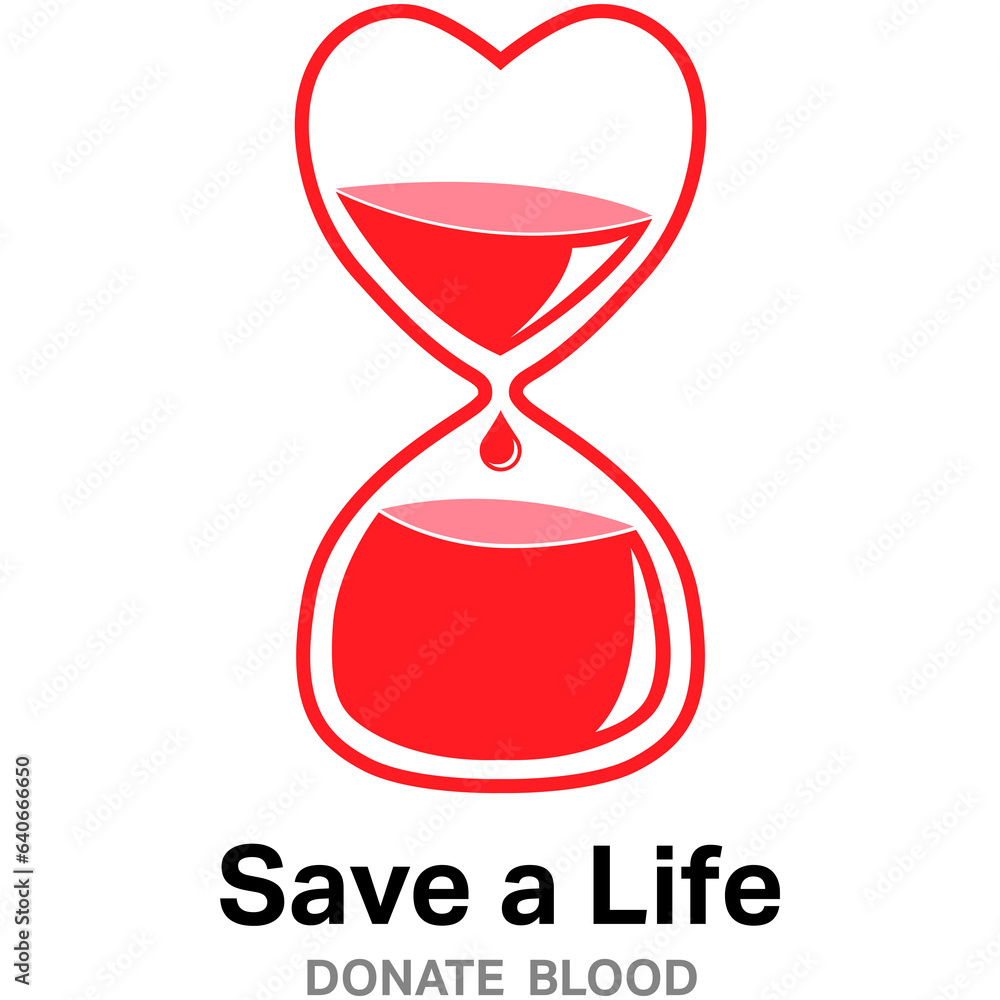 Digital png illustration of save a life donate blood text with hearts ...