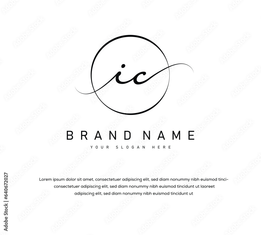 IC Initial letter handwriting and signature logo Stock Vector | Adobe Stock