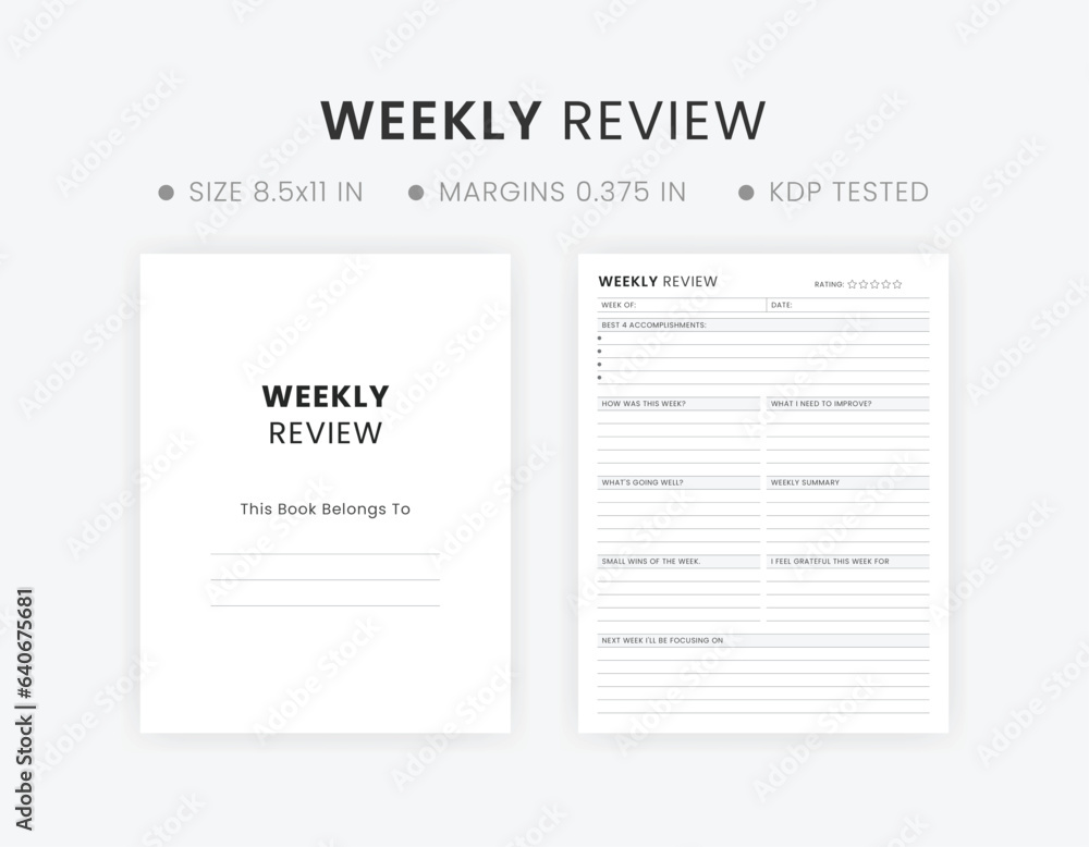 Weekly review checklist Stock Vector | Adobe Stock