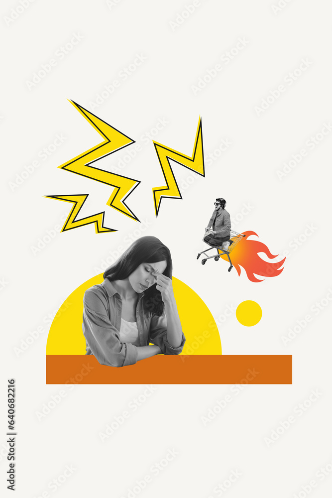 Collage young lovers different people flying boyfriend idiot ...