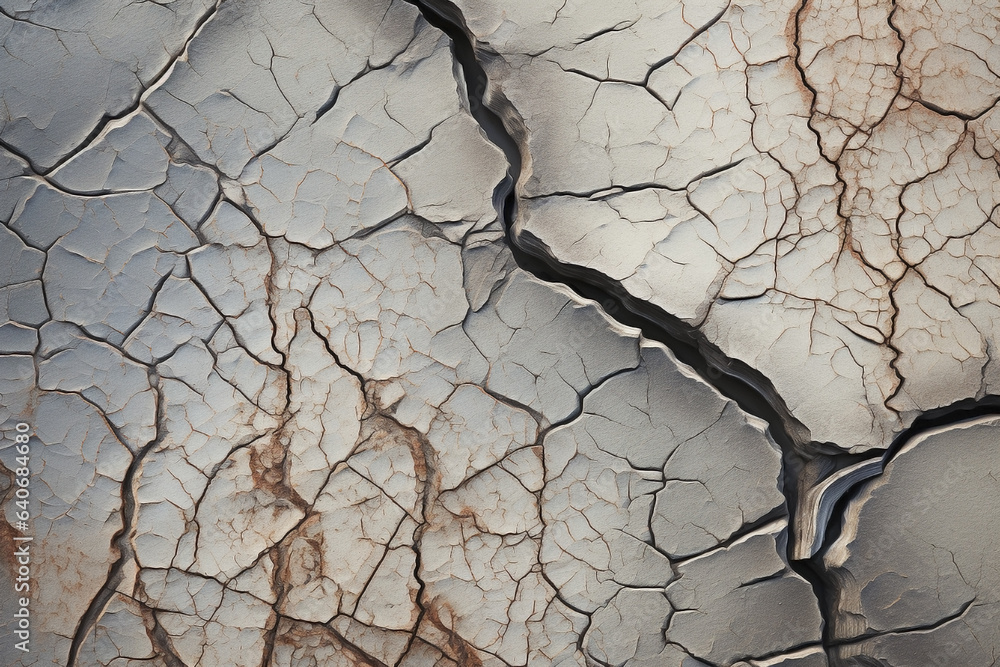 Surface displaying cracking and rupture pattern in neutral colors ...