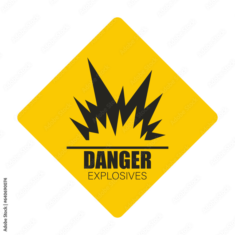 Printable design rectangle sticker label of yellow black danger fire ...
