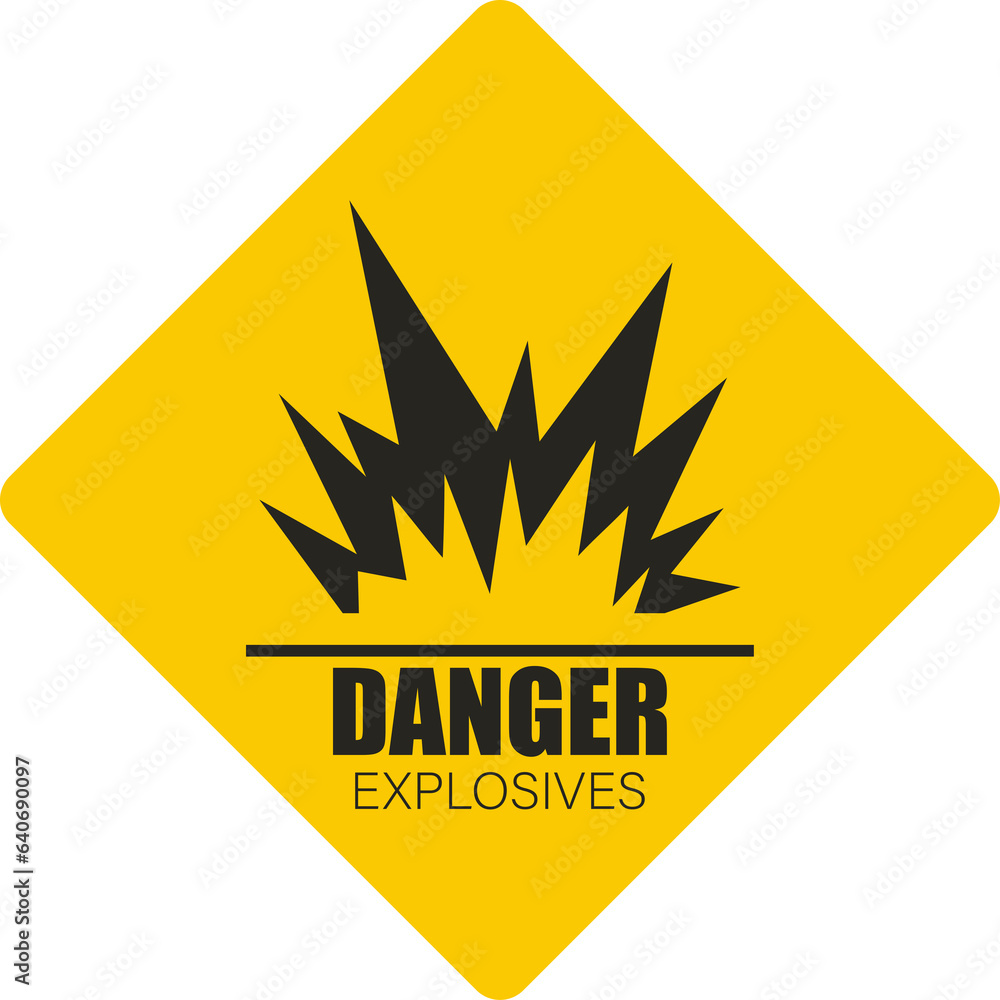 Printable design rectangle sticker label of yellow black danger fire ...