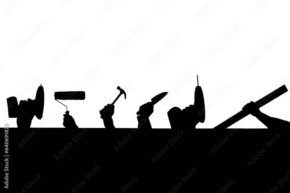 Digital png illustration of hands with tools on transparent background ...