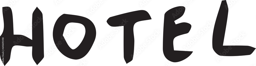 Digital png illustration of hotel text on transparent background Stock ...