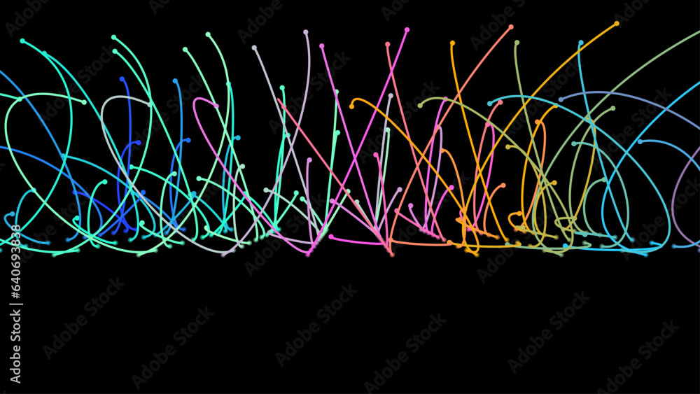 Crossing light beams. Energy flow Laser lines. Neon plexus knots ...