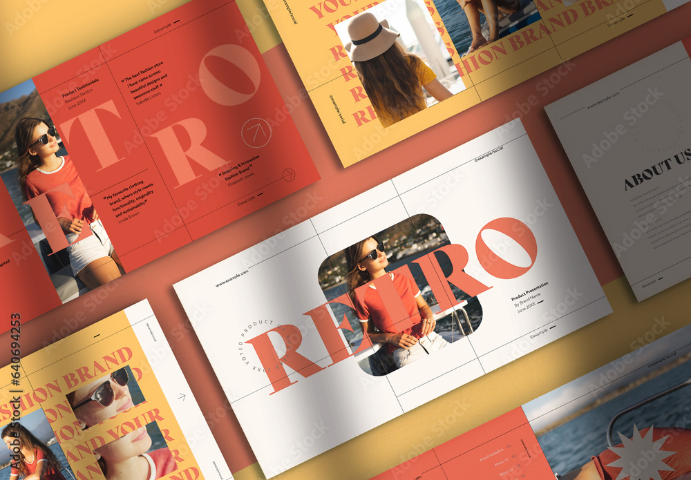 Retro Style Presentaion Stock Template | Adobe Stock