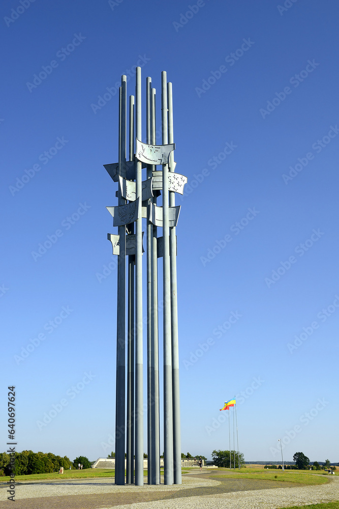 Monuments and museum on battlefield of Grunwald, Poland - On July 15 ...