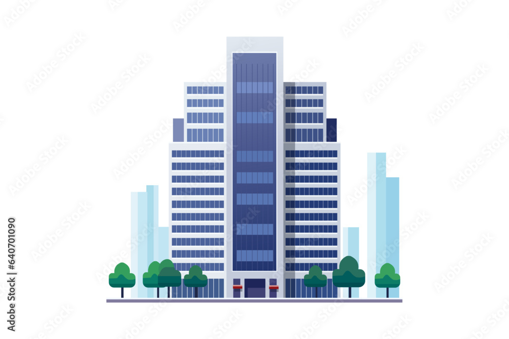 Vecteur Stock Building. Large multi-storey office building. The ...
