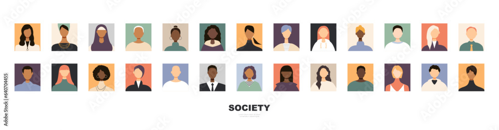 Icons of different people. Modern design. Stock Vector | Adobe Stock