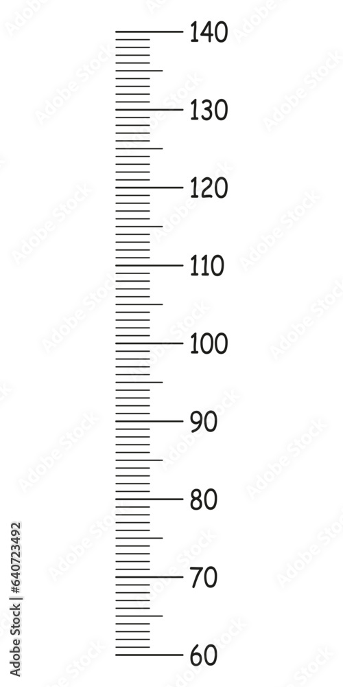 Kids height chart from 60 to 140 centimeters. Template for wall growth ...
