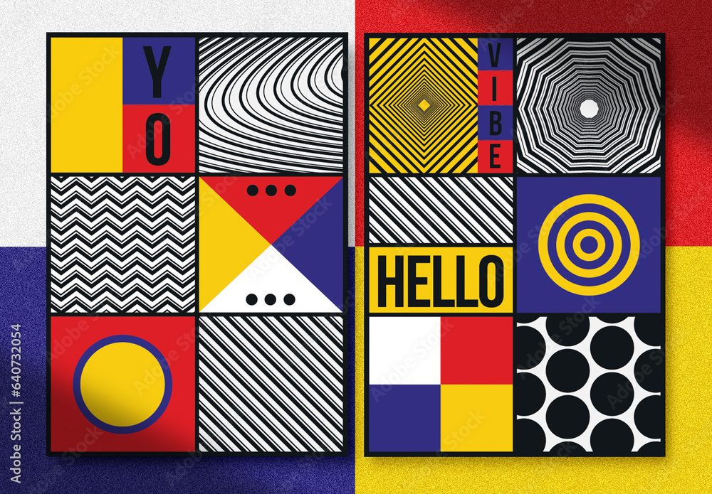 Modern De Stijl Poster Design Stock Template | Adobe Stock