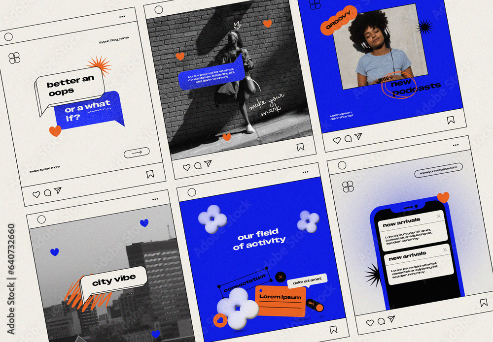 Modern Social Media Set Stock Template | Adobe Stock