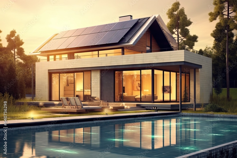 modern sun home photovoltaic alternative panel electricity power pool ...