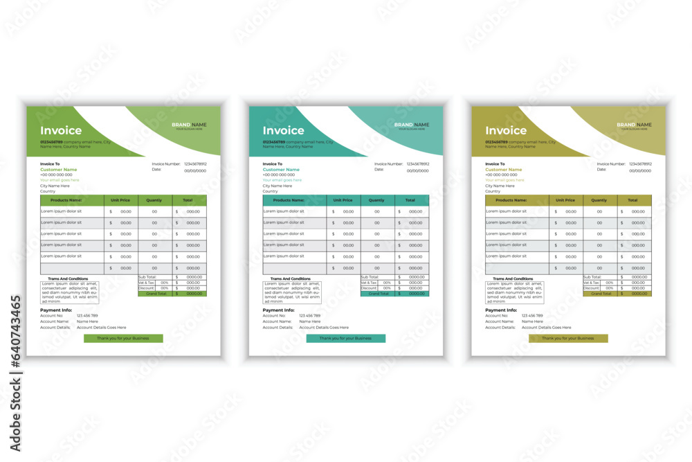 Professional business invoice design template, Bill form business ...