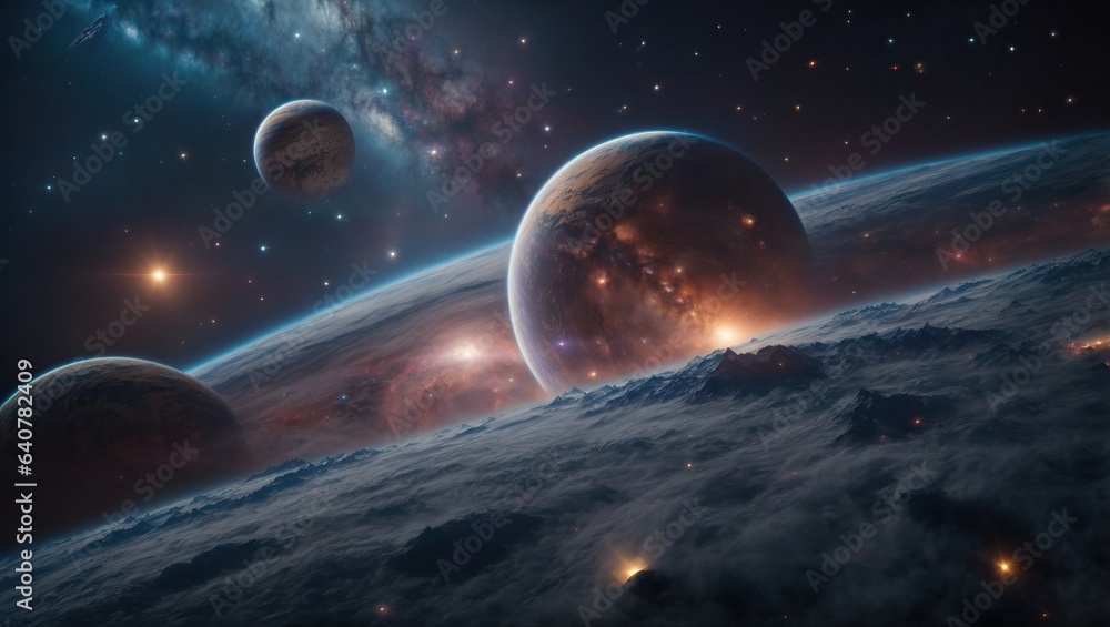 Deep space art. Nebulas, planets, galaxies and stars in beautiful ...