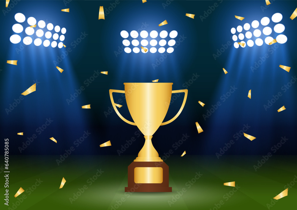 Football Champion Cup. Golden Trophy Cup for Football Championship in ...