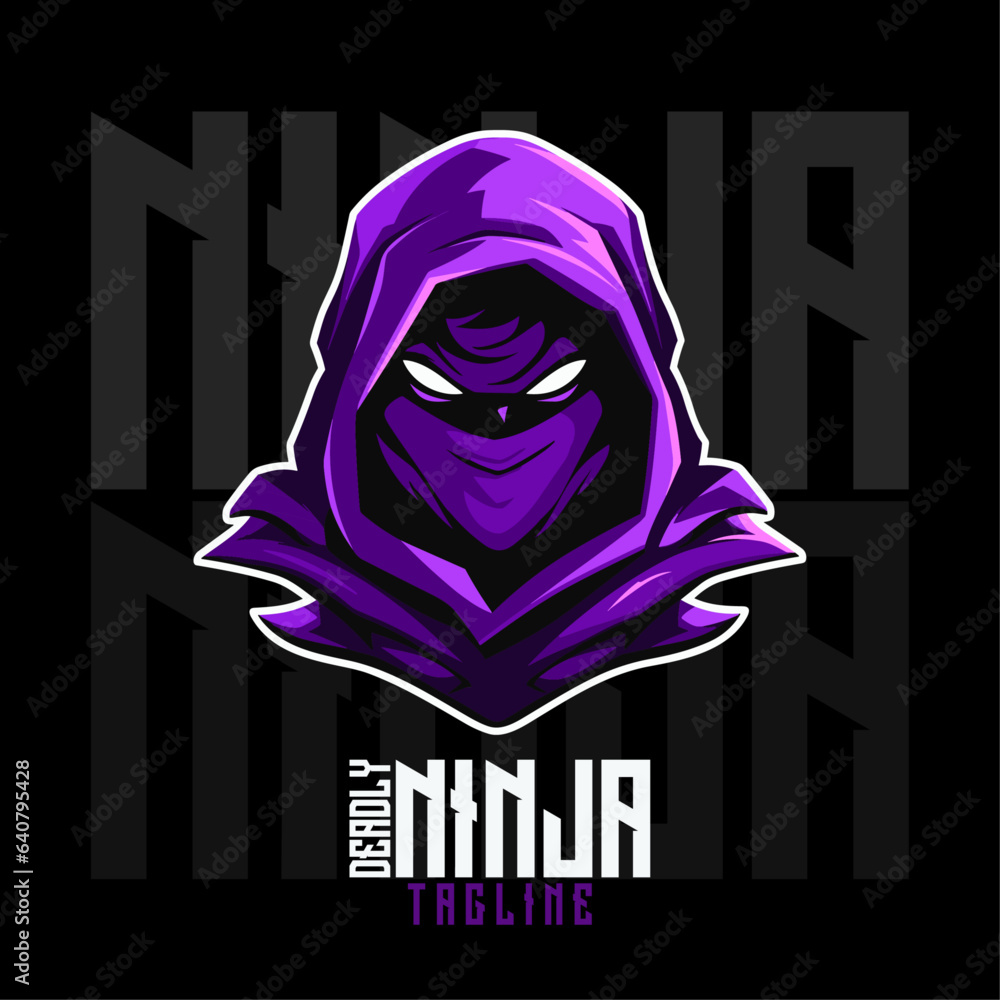 Purple Ninja Assassin for Sport Teams: Logo, Mascot, Illustration ...