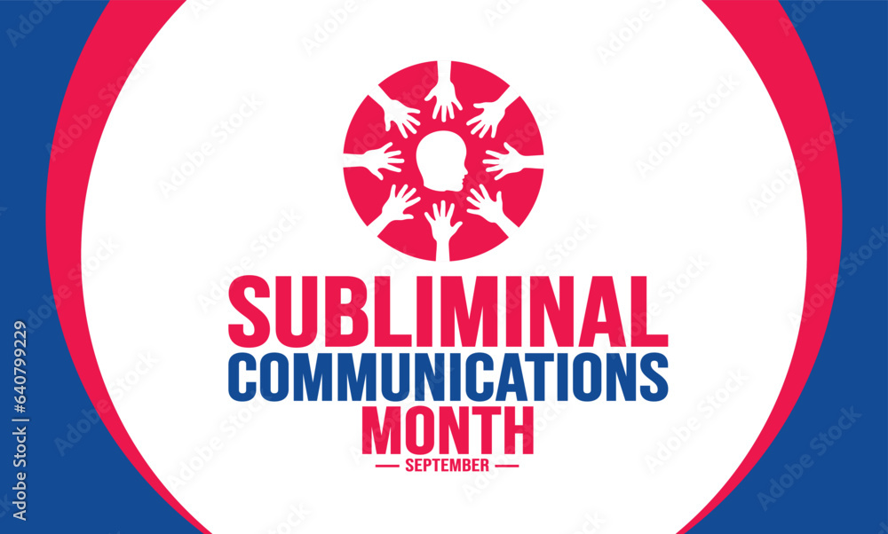 September is Subliminal Communications Month background template ...