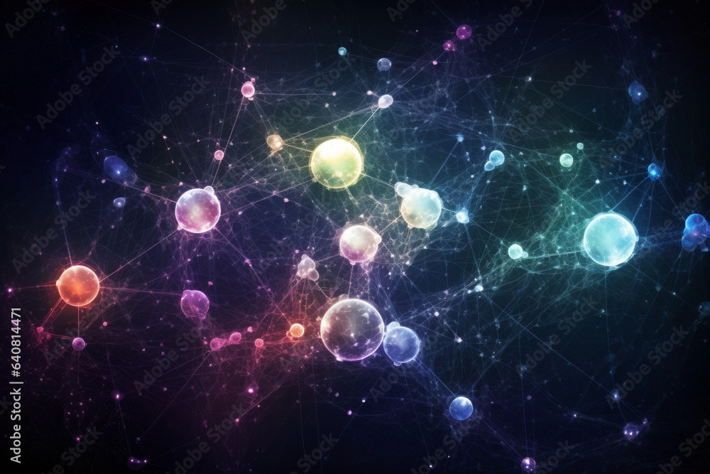 A visual representation of neural networks with interconnected nodes and flowing information ...