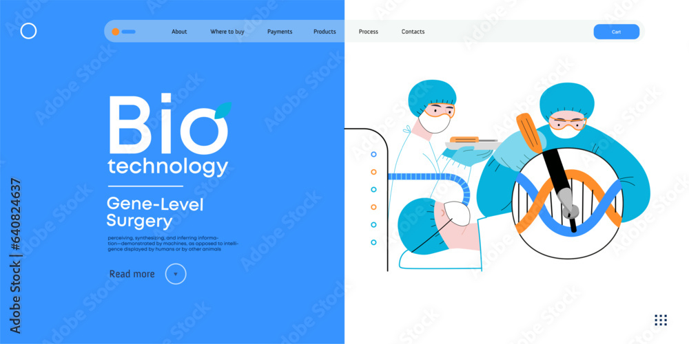 Bio Technology, Gene-Level Surgery -modern flat vector concept ...