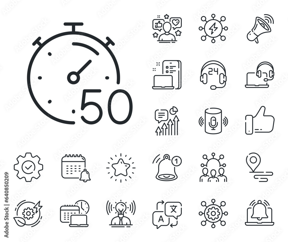 Stopwatch time sign. Place location, technology and smart speaker ...