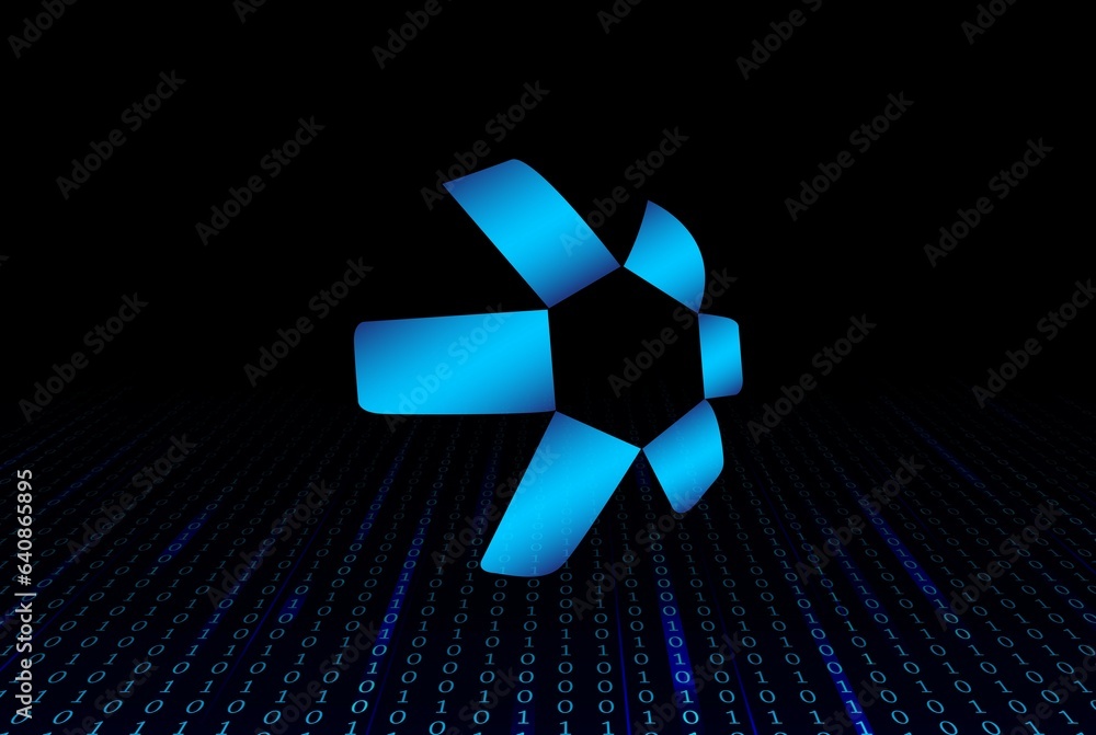 quant-qnt virtual currency image in the digital background. 3d ...
