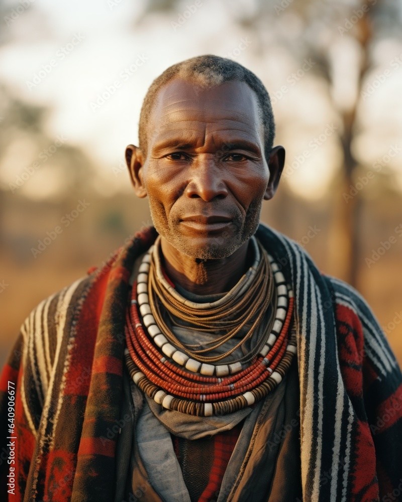 Portrait of a Fictional Traditional Black Sub-Saharan African Man in ...