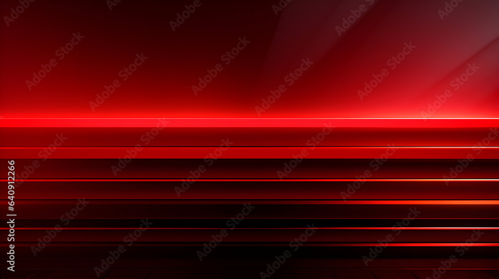 Red neon with black abstract background with horizontal lines (ai ...