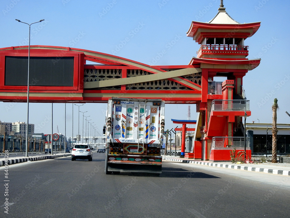 Foto de Cairo, Egypt, August 21 2023: Shinzo Abe axis patrol highway in ...