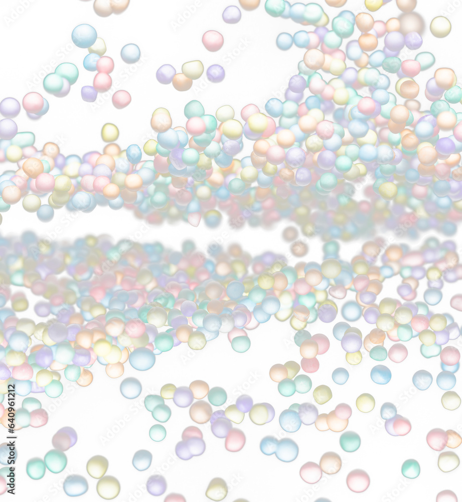 Styrofoam mini ball fly explosion, Pastel foam mini balls float explode ...