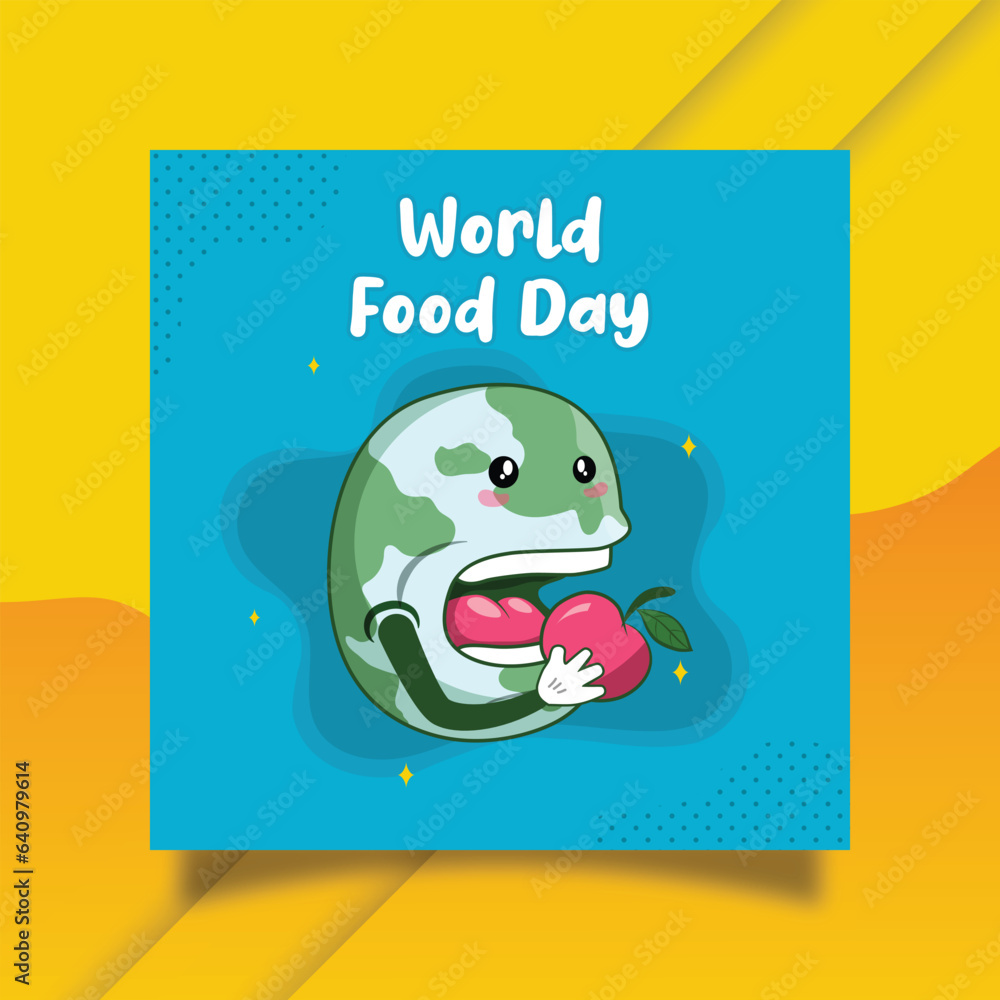 world food day with illustration earth eating Stock Vector | Adobe Stock