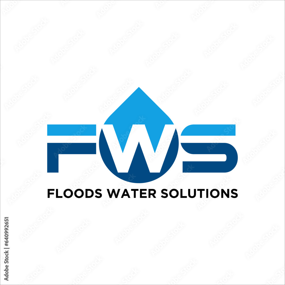 Letter FWS logo. Water symbol. Blue. Vector illustration. Stock Vector ...