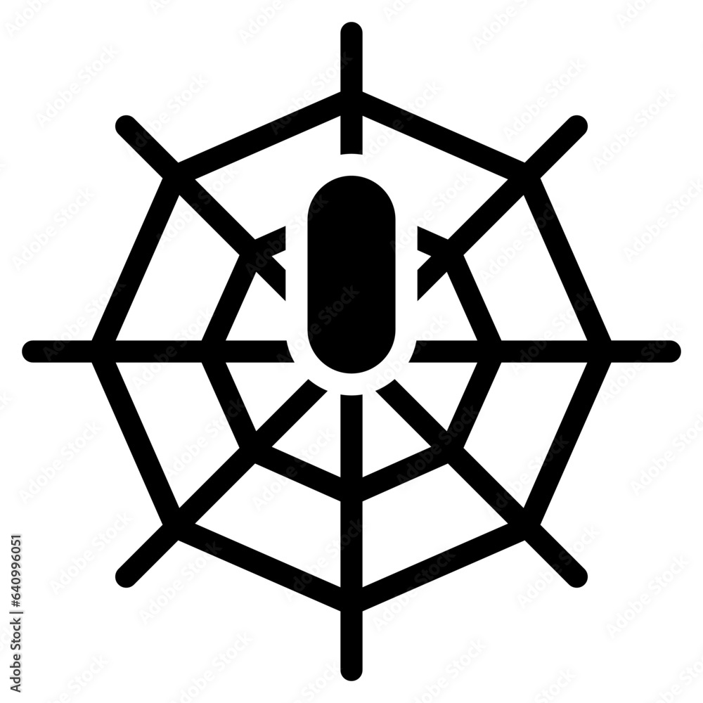 cobweb icon with glyph style and 64 px base. Suitable for website ...